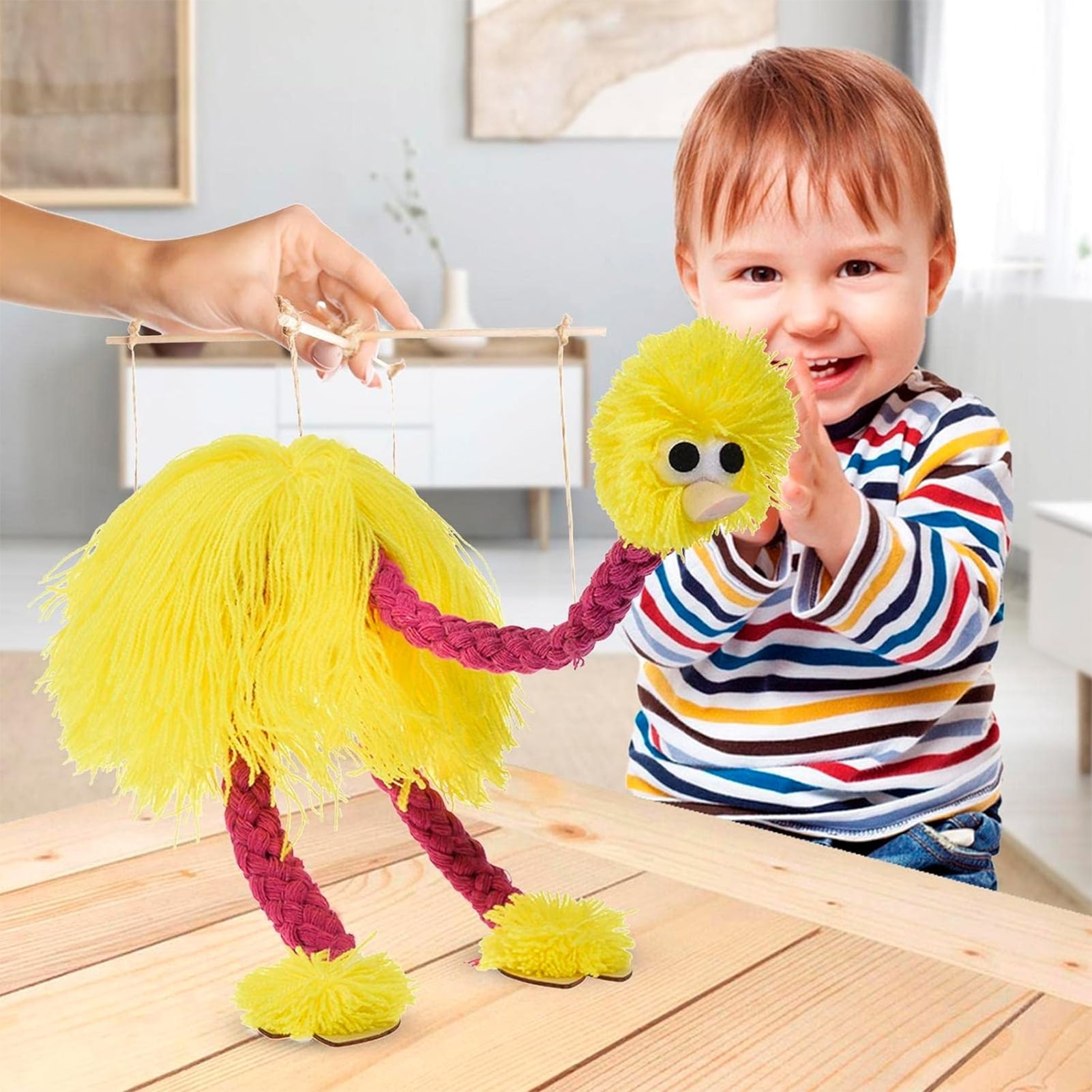 Warkul String Puppets, Ostrich Puppet Plush Toy String Doll Parent ...