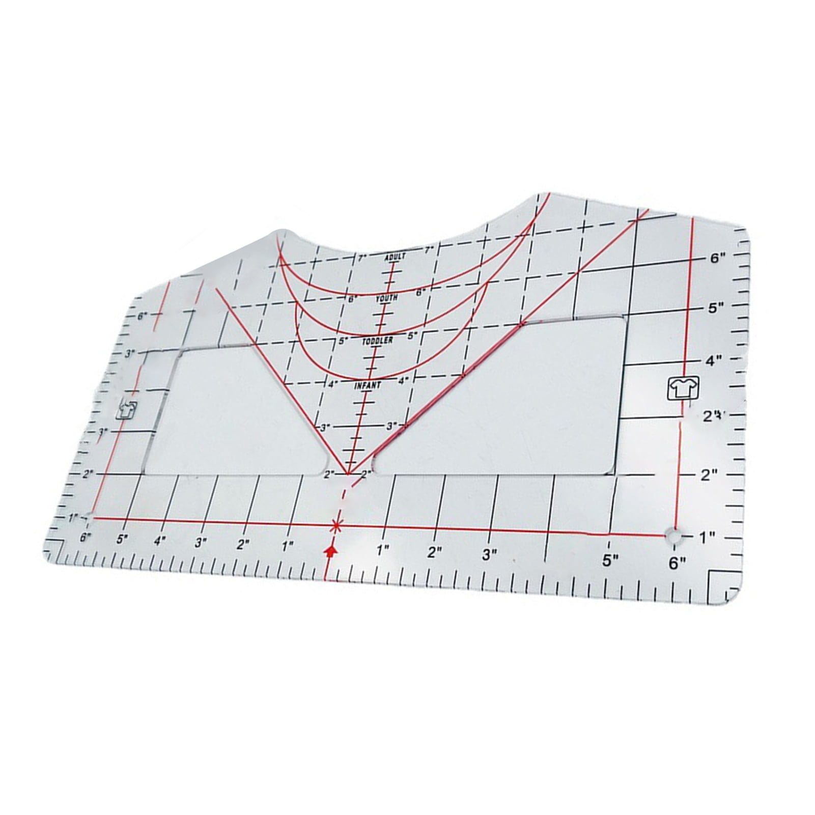 Warkul T-shirt Acrylic Ruler Guide T-Shirt Scale Guide Heat Press Shirt ...