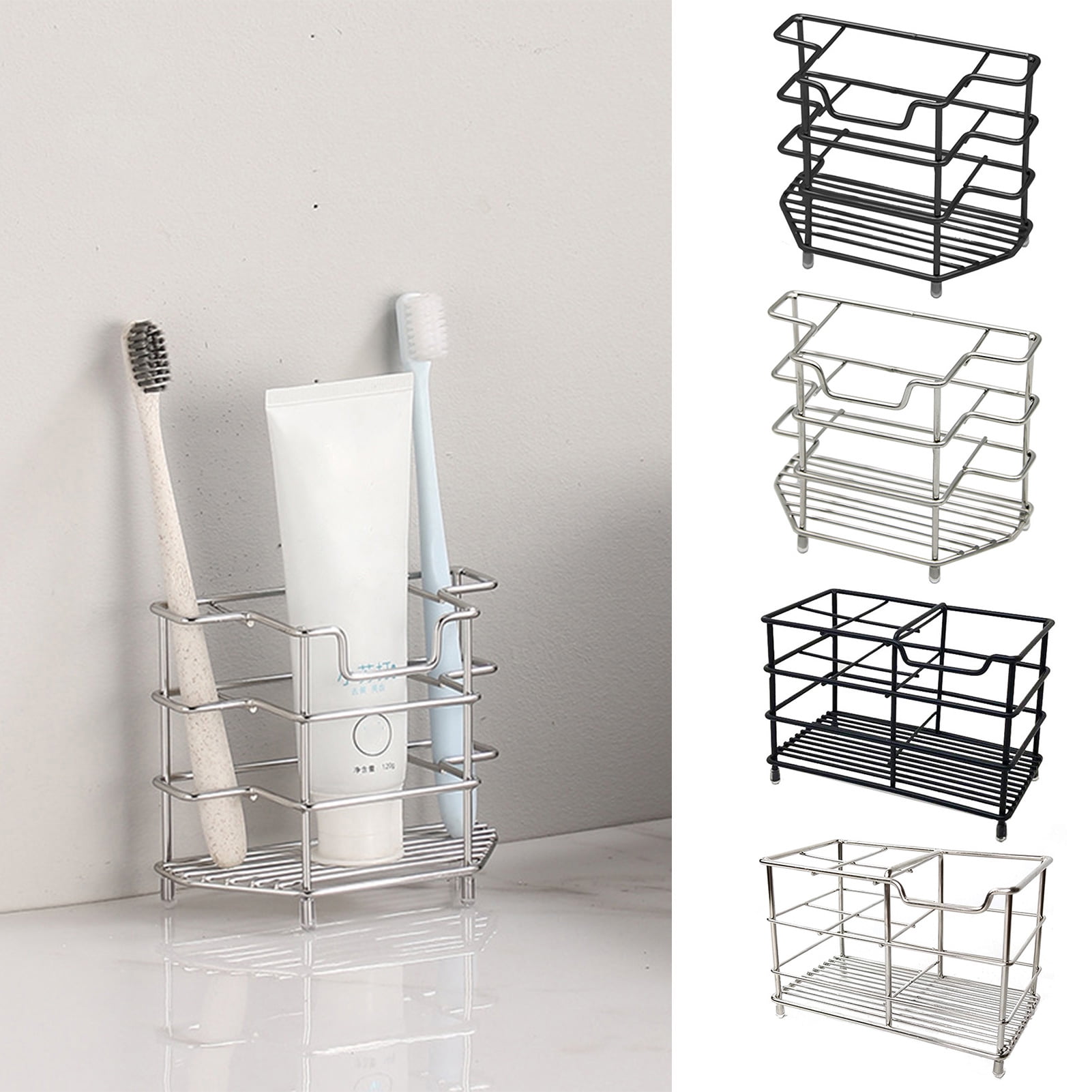 Warkul Toothbrush Holder Desktop Wall Mounted - Slip Resistant ...