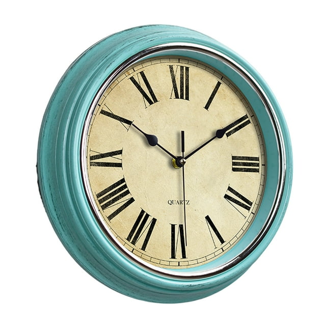 Warkul Wall Clock Vintage Silent Non-ticking Battery Operated Hanging ...