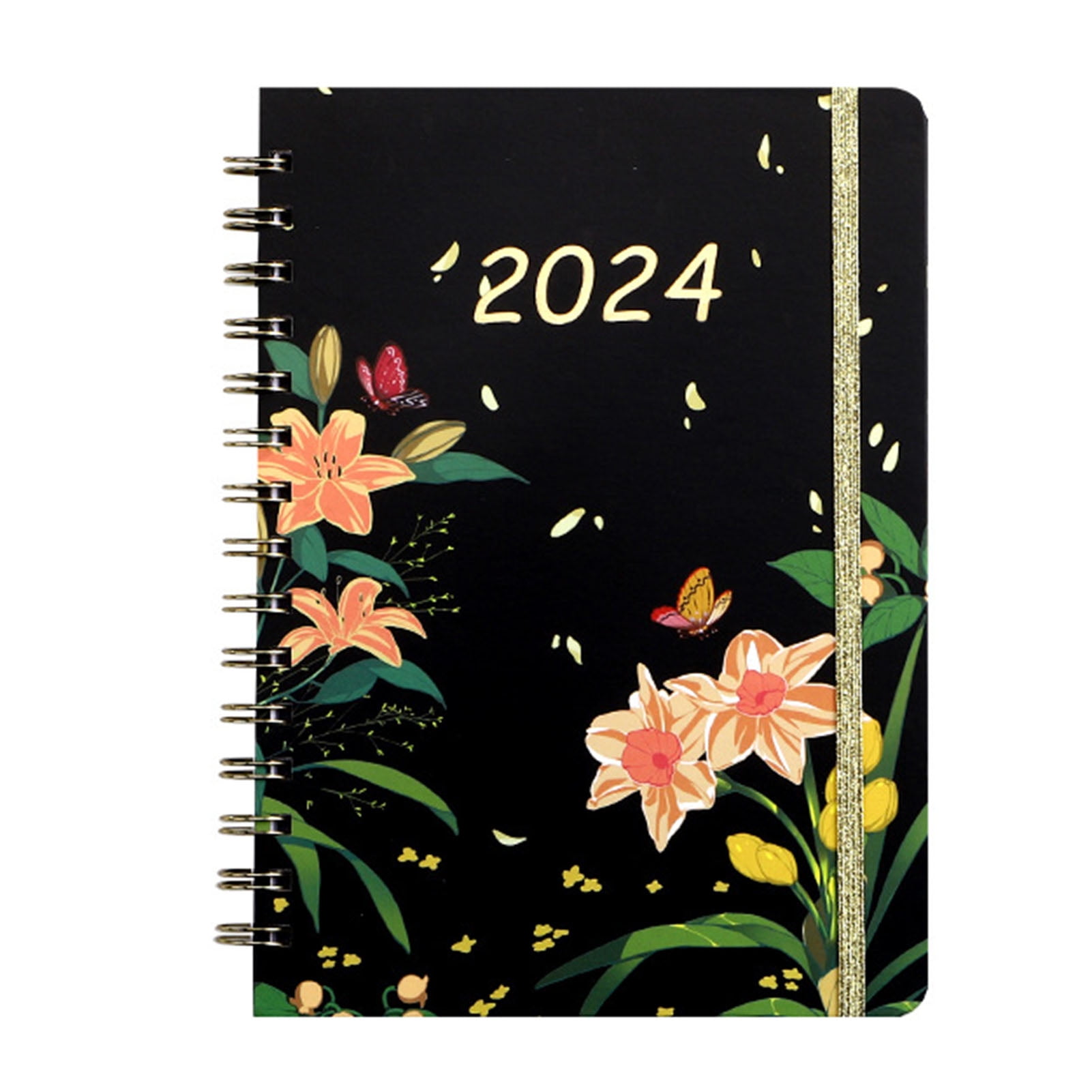 Warkul Weekly Planner 2024 Monthly Planner Flower Print Coil Design ...