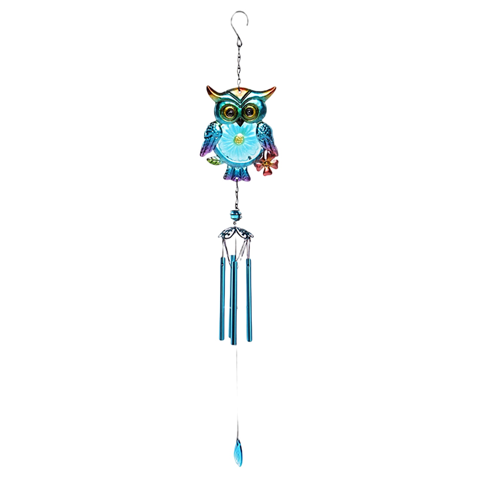 Warkul Wind Chimes for Outdoor Indoor Decor, Wind Chime Glass Owl Shape ...