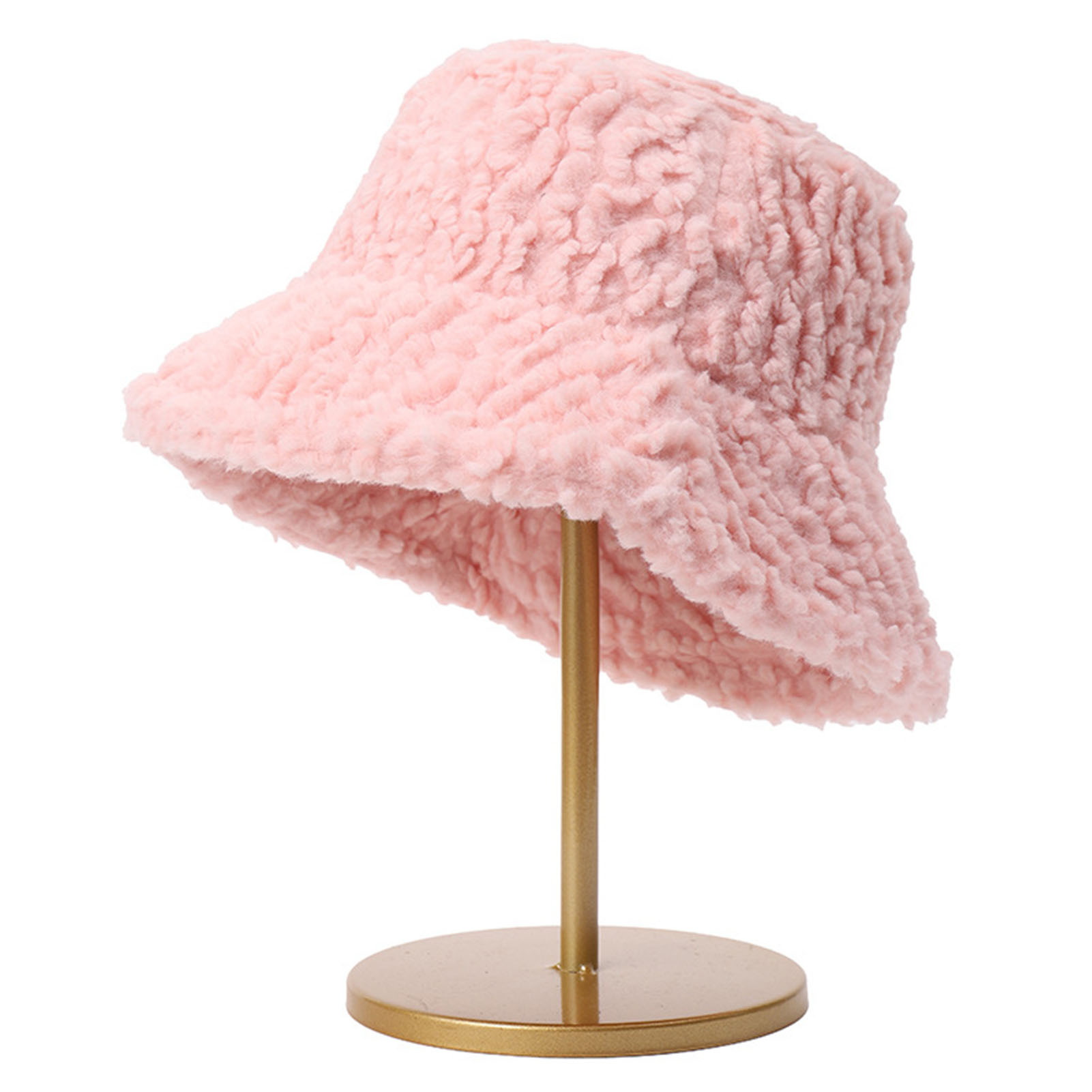 Warkul Women Fall Winter Fisherman Hat Flat Top Wide Brim Thick Soft ...