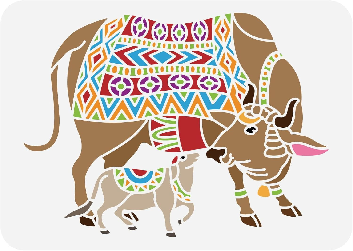 Warli Cow Painting Stencil - 8.3x11.7inch Large Cow Stencil for ...