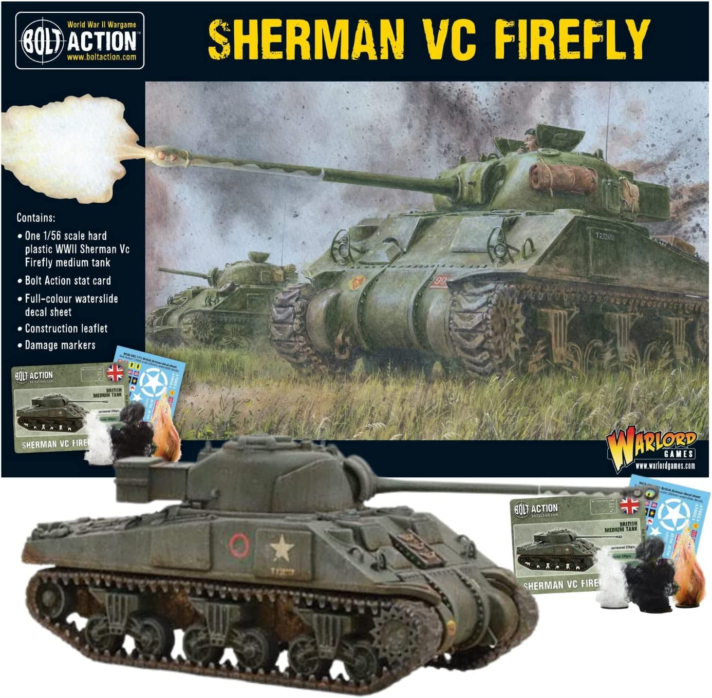 Wargames Delivered Sherman Vc Firefly Model Tank, Includes Decals, 17 ...