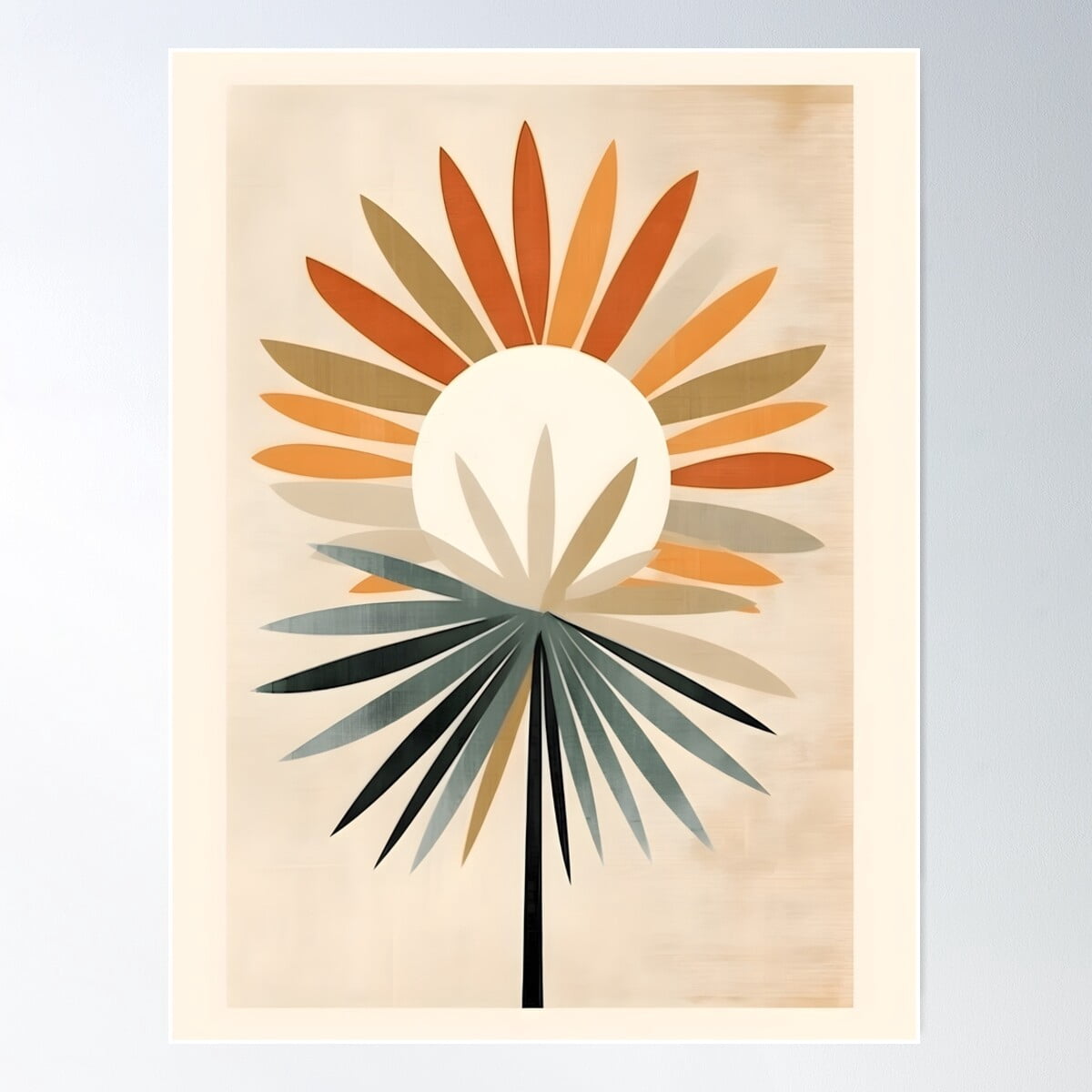 Warm Boho Sun Poster Wall Art, Modern Wall Decor For Living Room ...
