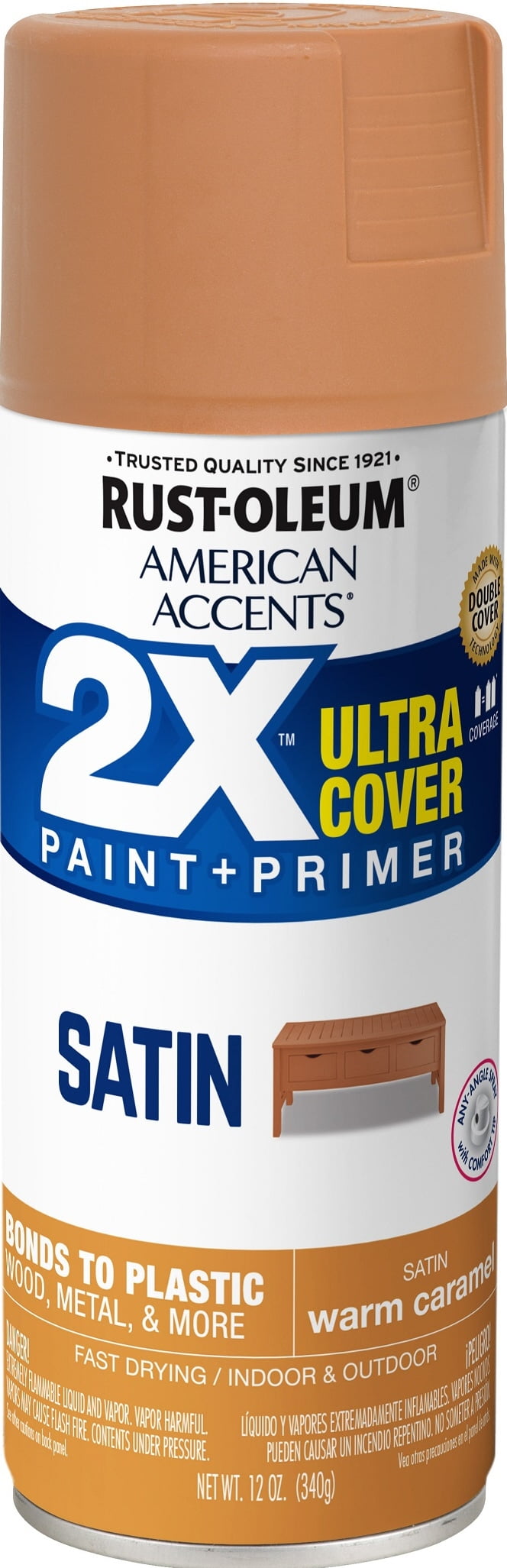 Warm Caramel, Rust-Oleum American Accents 2X Ultra Cover Satin Spray ...