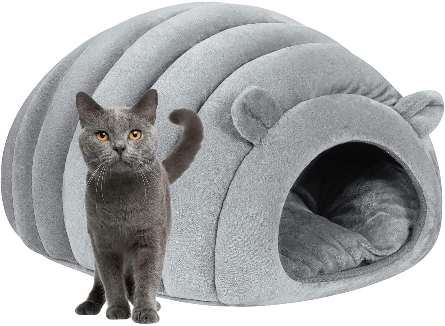 Warm Cat House Soft Dome Cave Kitten Bed Kennel Cozy Dog Basket Bed ...