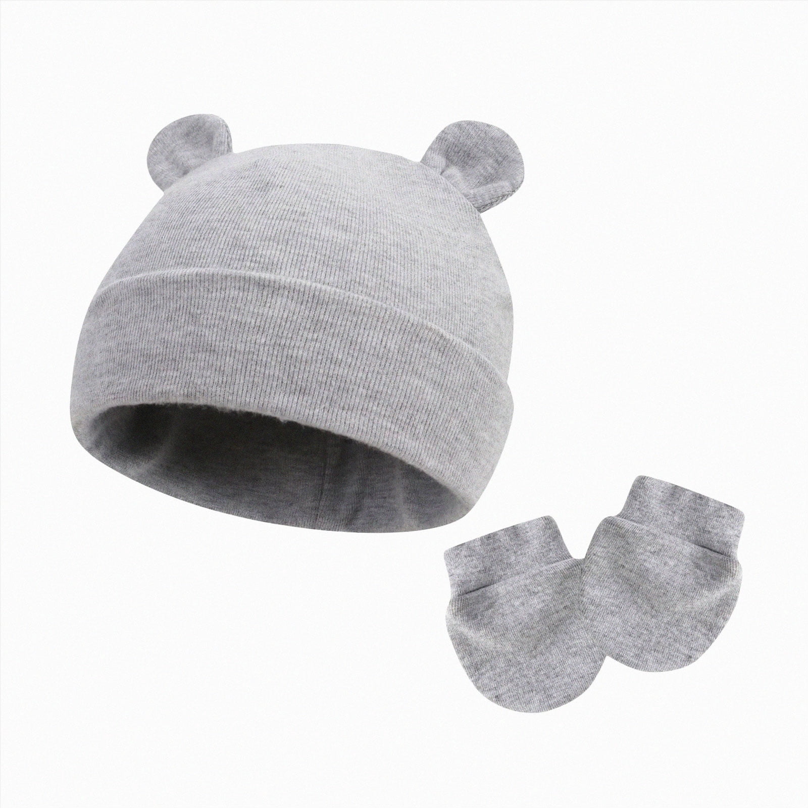 Warm Cold Weather Hats Baby Bear Ears Hats And Mittens Sets Preemie ...