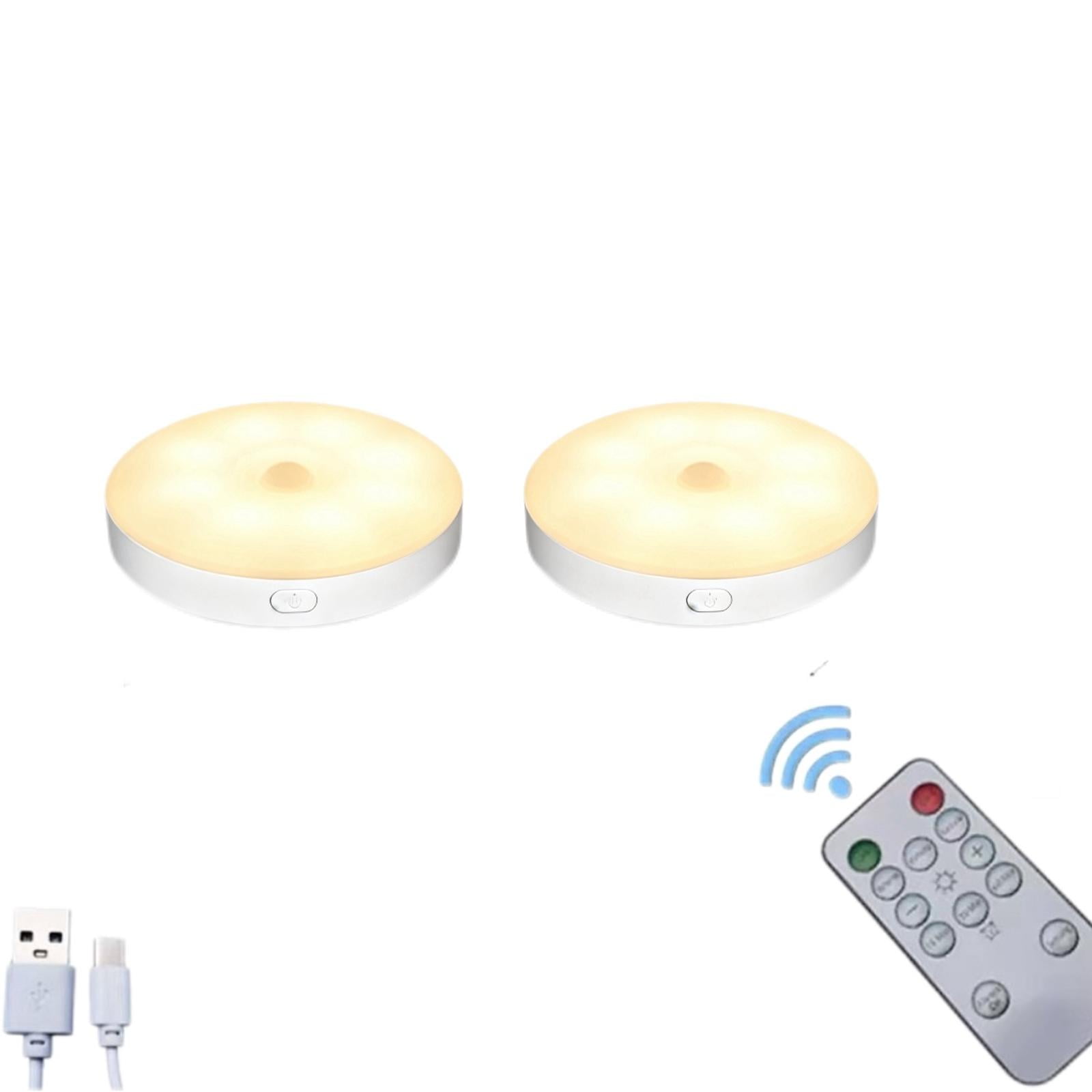 Warm Color LED Closet Lights Motion Transducer Puck Light, USB ...