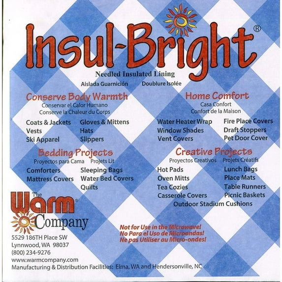 Warm Company Insul-Bright 22" x 36" Precut Heat Resistant Batting ...