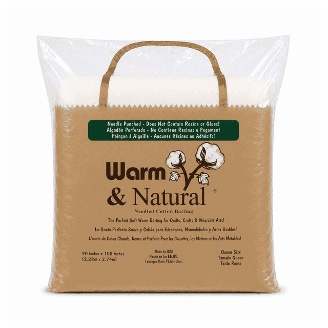 Warm Company Queen Size Warm & Natural Cotton Batting 90 x 108 - 1 Pack ...