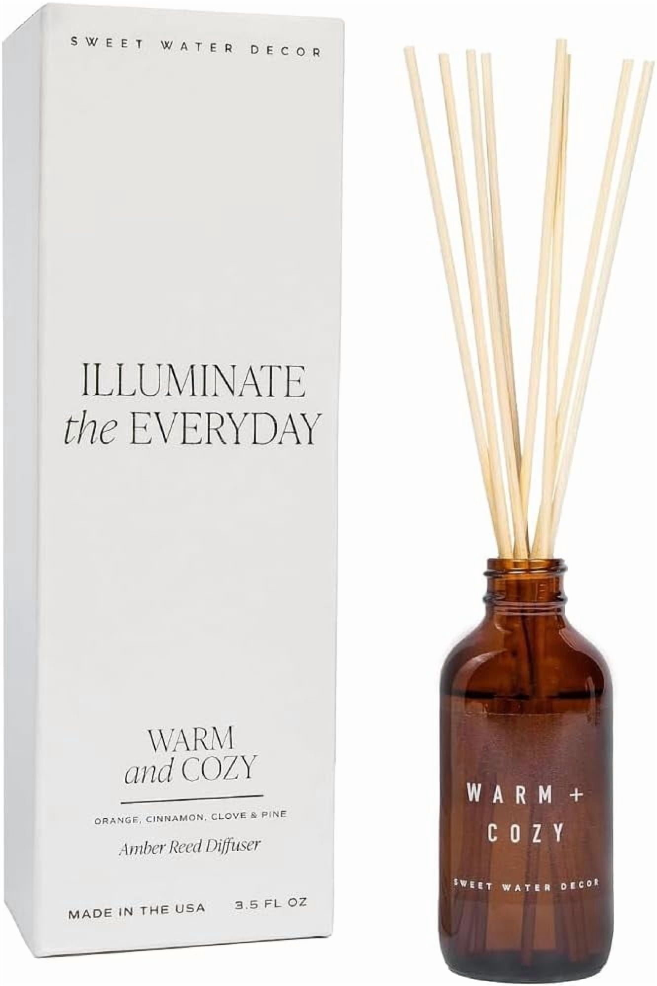 Warm and Cozy Reed Diffuser Set - Fall and Winter Reed Diffuser Set for Home - Orange, Cinnamon ...