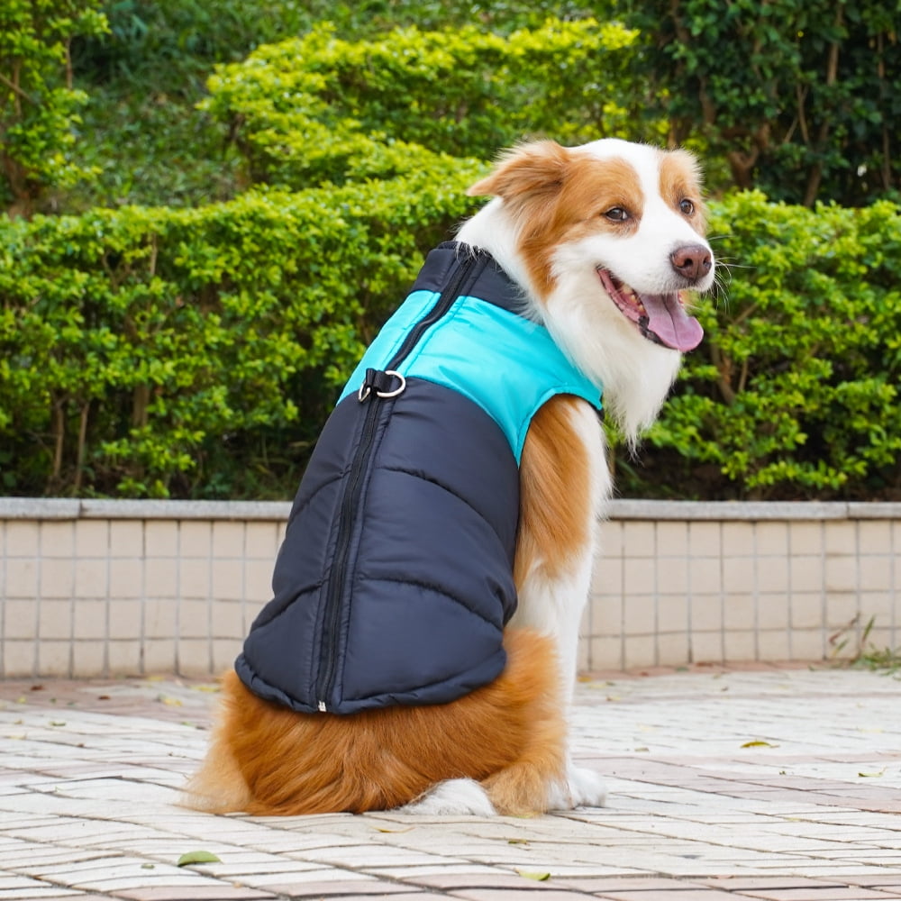 Warm Dog Clothes Pet Coat Winter Vest Padded Zipper Jacket Dog Clothing ...