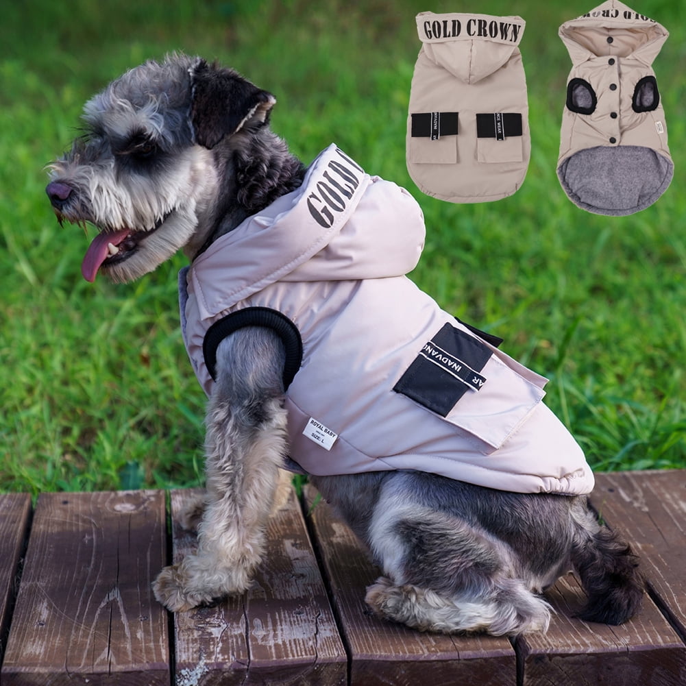 Warm Dog Winter Coat, Reflective Dog Cold Weather Coat with Hat, Waterproof Windproof Dog ...