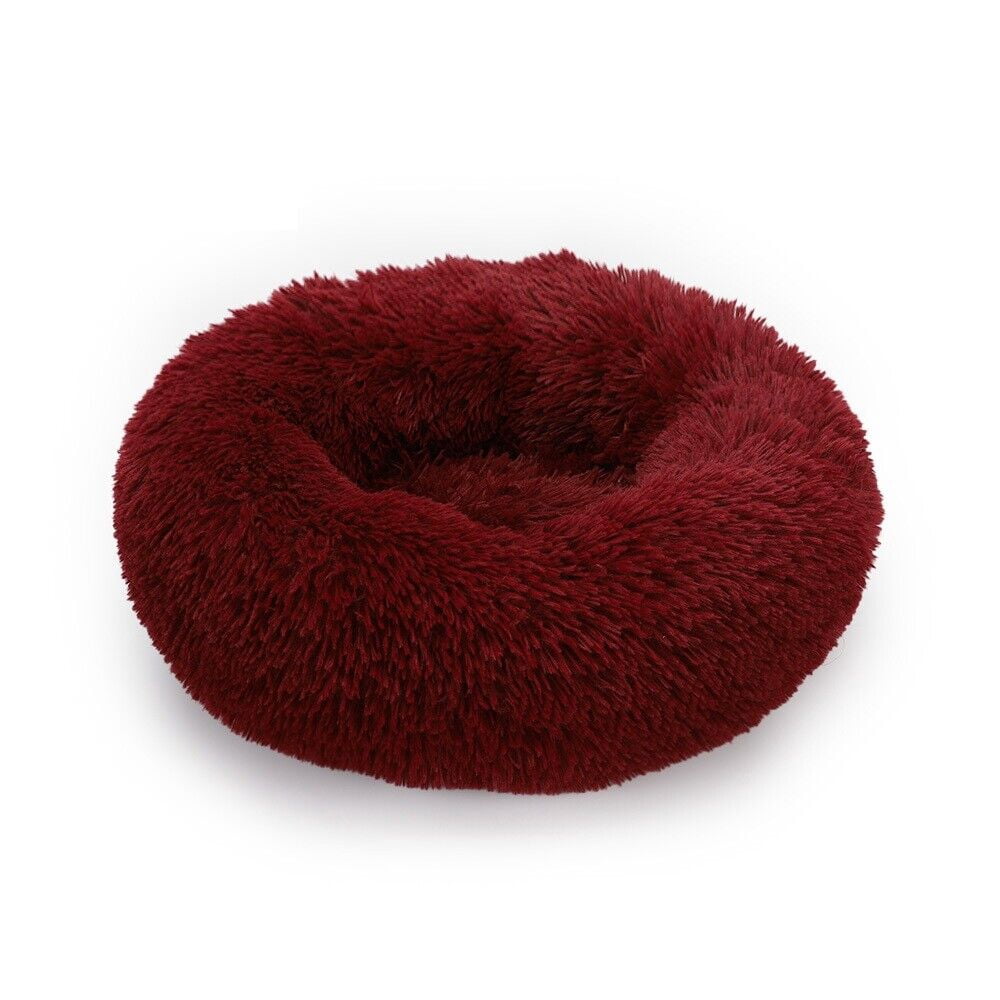 Warm Donut Style Soft Kennel Nest for Pets in Fluffy Cream Color for ...