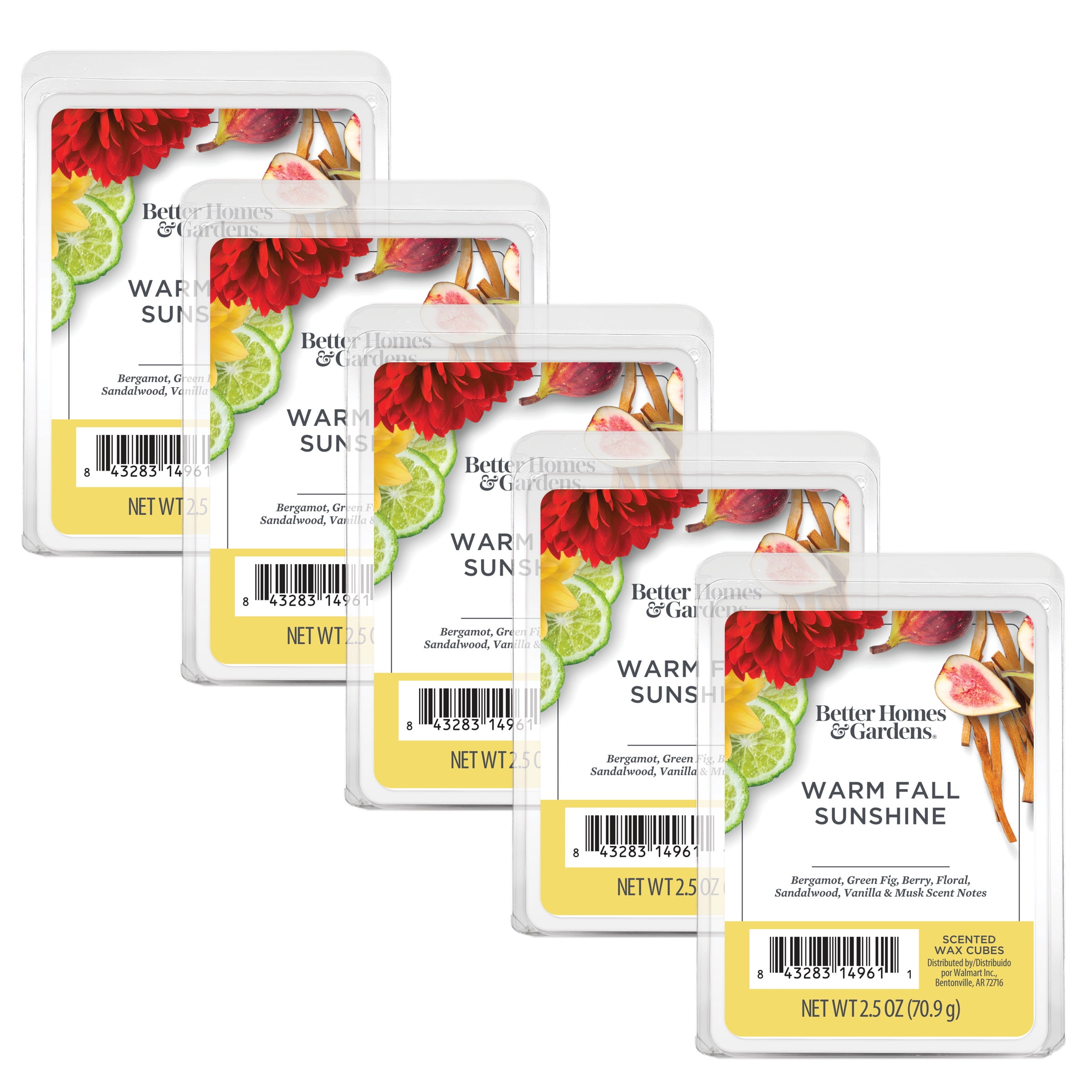 Warm Fall Sunshine Scented Wax Melts, Better Homes & Gardens, 2.5 oz (5 ...