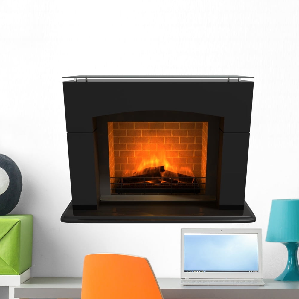 Warm Fireplace Wall Decal by Wallmonkeys Peel and Stick Graphic (24 in ...