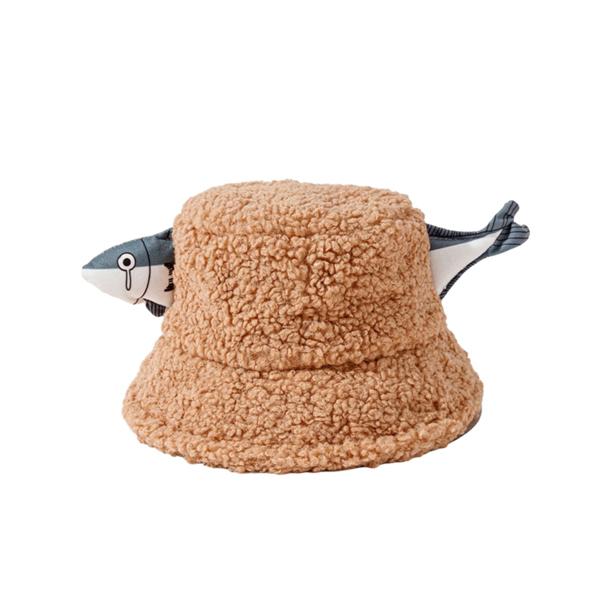 Warm Fishmen Plush Hat for Women, Animal 3D Fish Slouchy Basin Cap ...