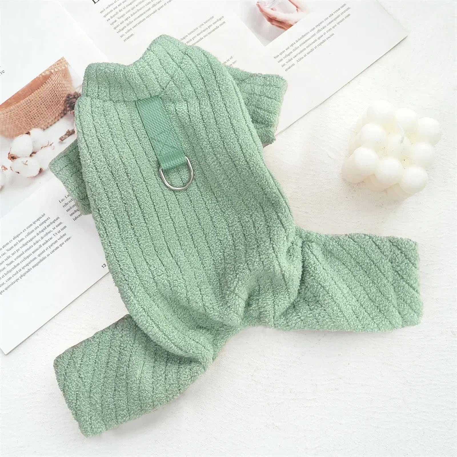 Warm Fleece Dog Pajamas Solid Overalls for Dogs Four Legged Jumpsuit ...