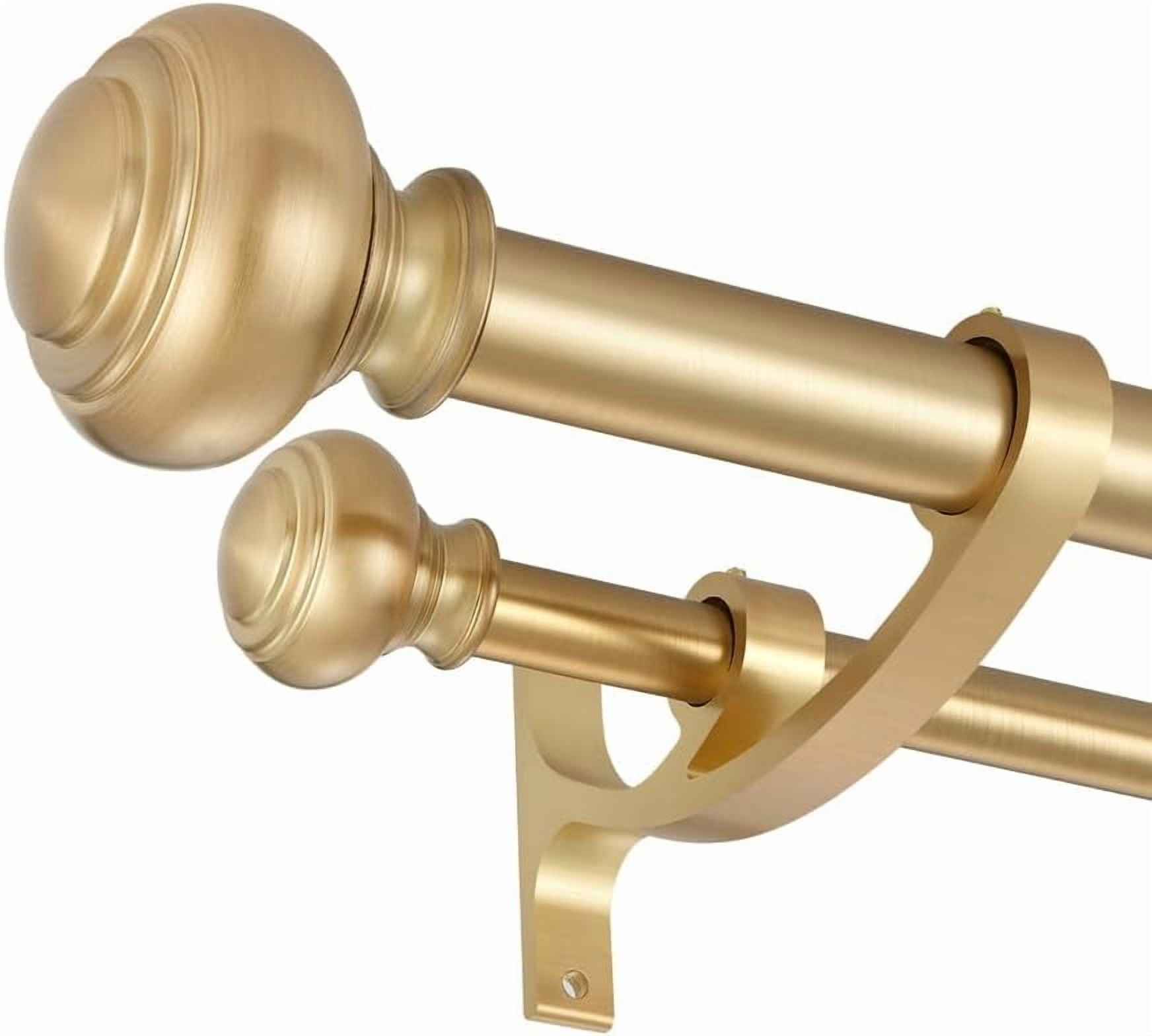Warm Gold Decorative Curtain Rods, 28 to 48 Inch with Urn Finials ...