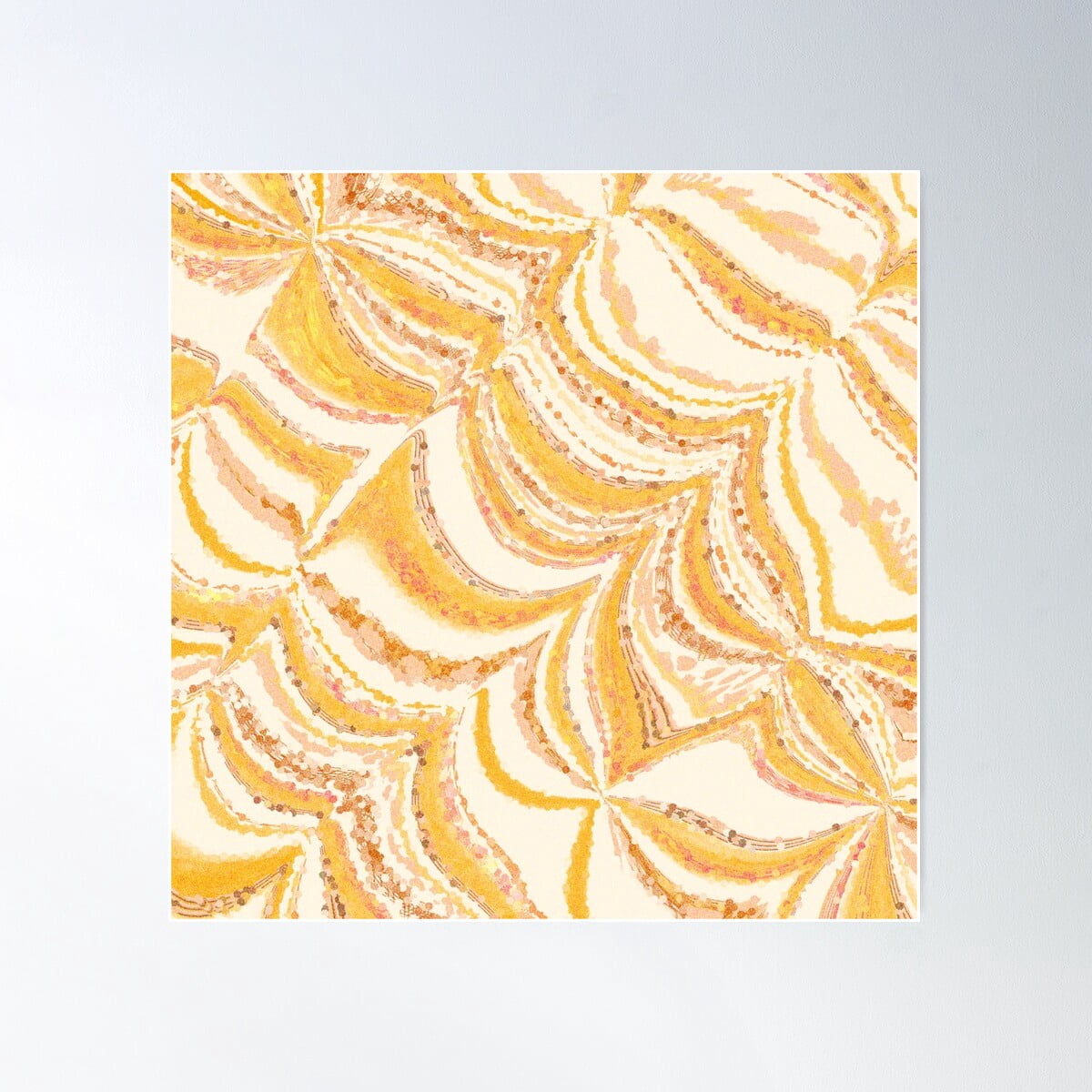 Warm Groovy Ribbons Poster Wall Art, Modern Wall Decor For Living Room ...