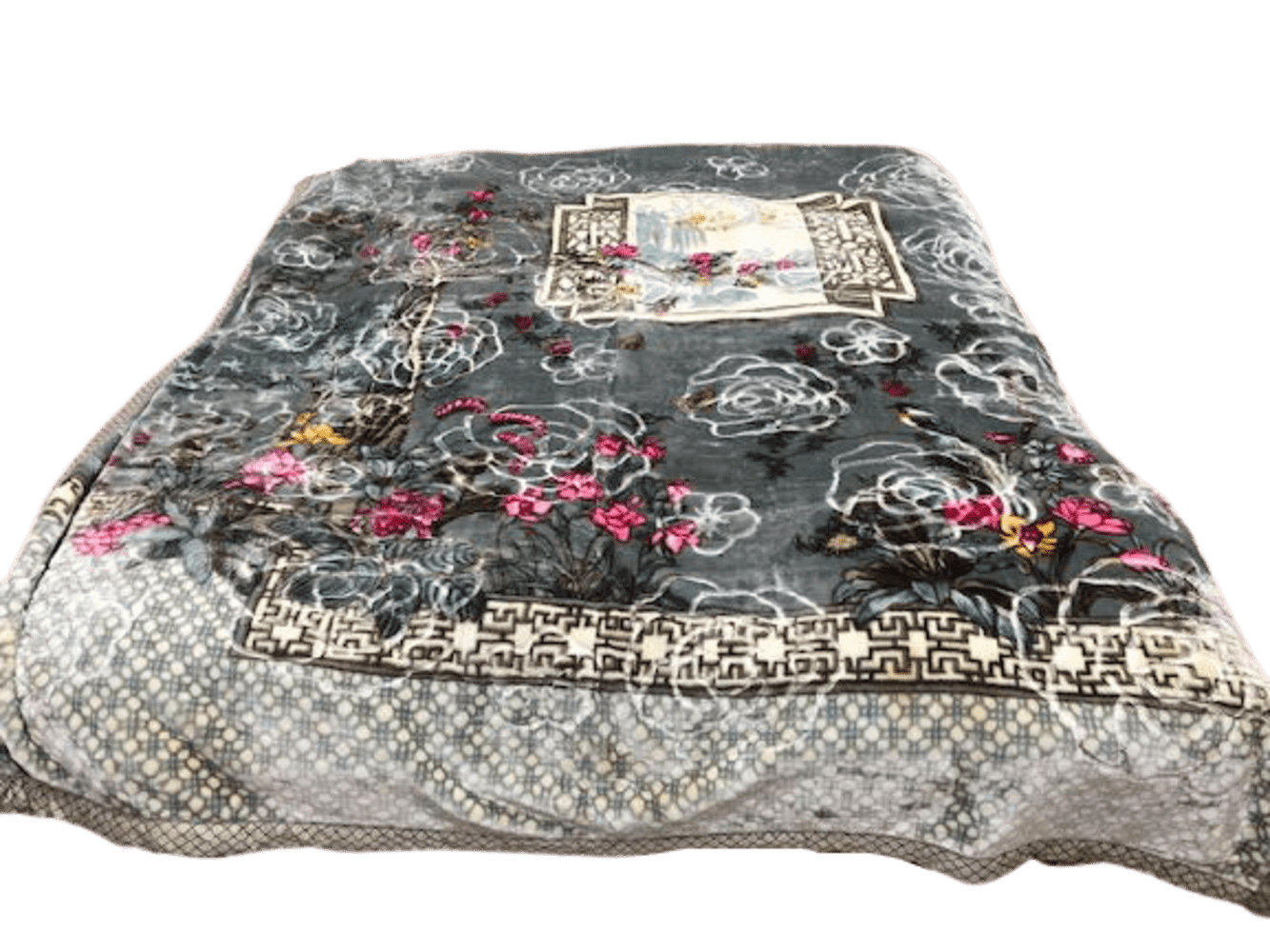 Warm Heavy Plush Korean Style Mink Raschel Blanket, 2 Ply Reversible ...