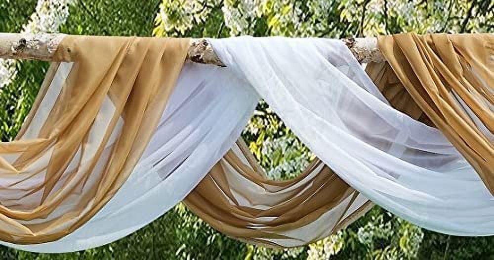 Warm Home Designs 55"x 36" Caramel Gold Sheer Bulk Fabric for Wedding ...