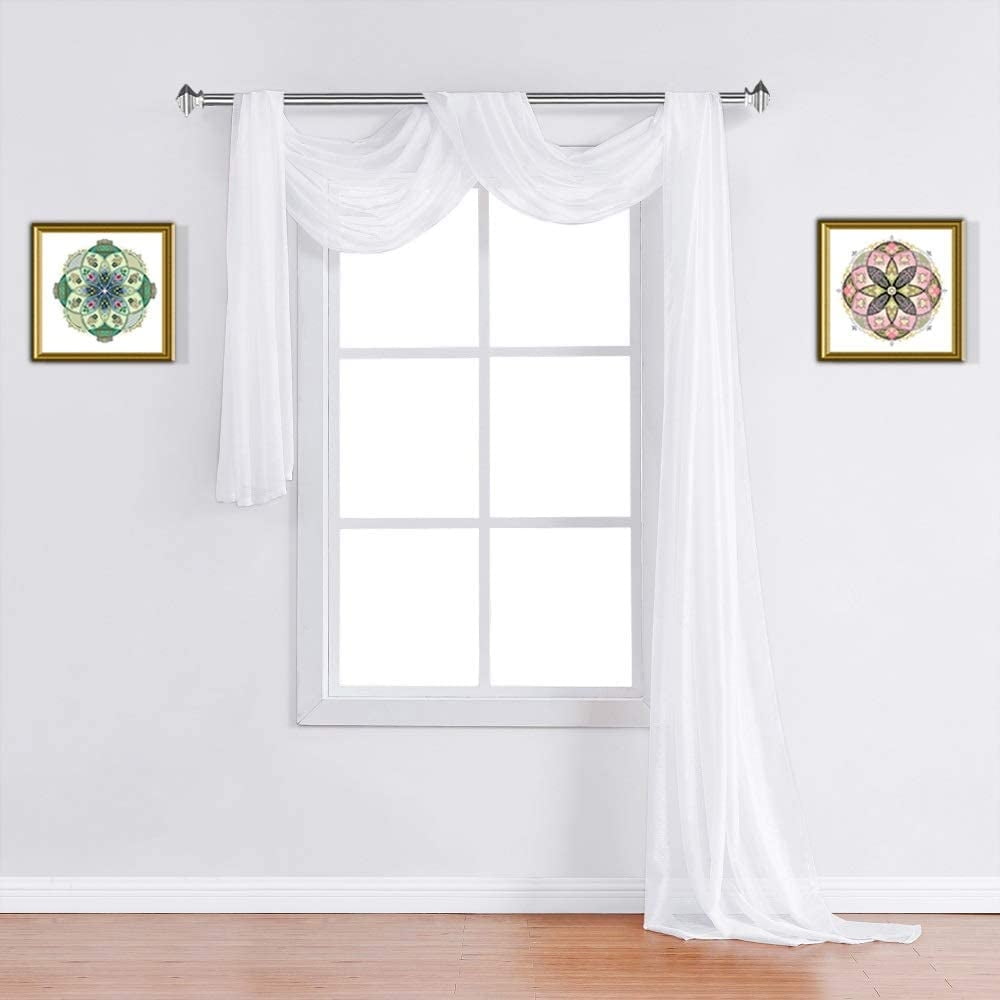 Warm Home Designs Extra Long 54" (Width) x 216" (Length) Sheer White ...