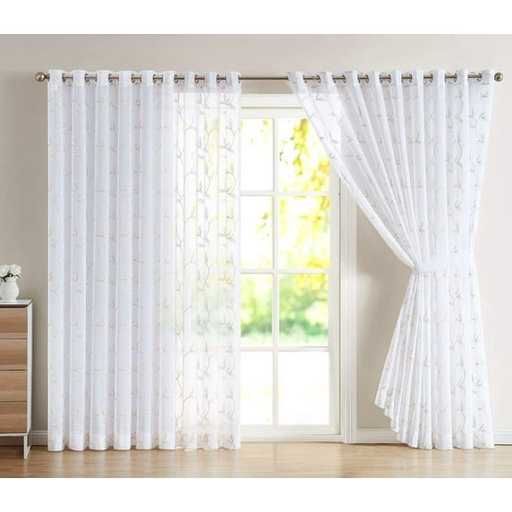 Warm Home Designs Pair of 2 Extra Large Sheer Linen Room Divider ...