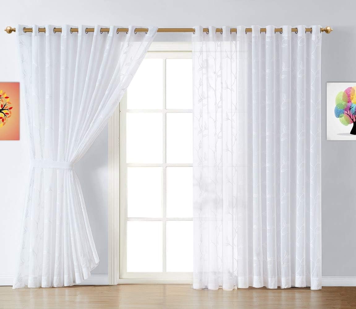 Warm Home Designs Pair of 2 Extra Large Sheer Room Divider White ...