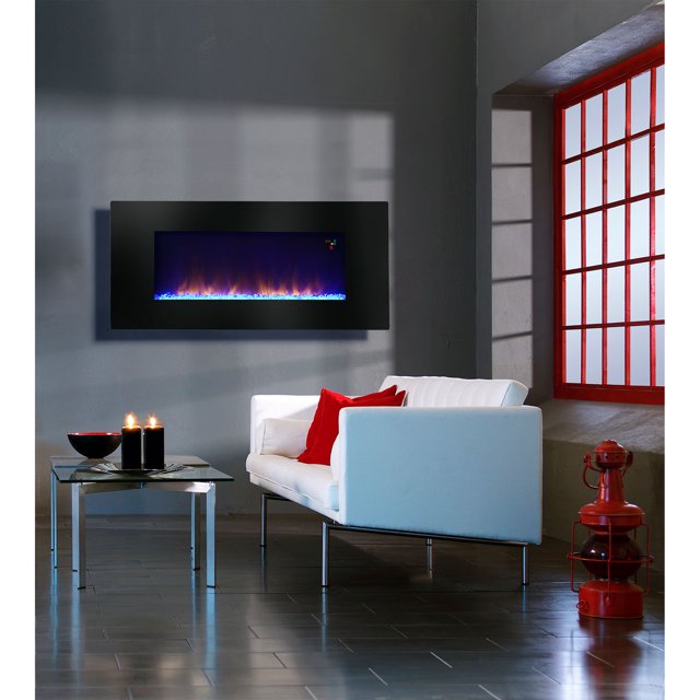 Warm House 48" Widescreen Wall-Mounted LED Fireplace with Customized ...