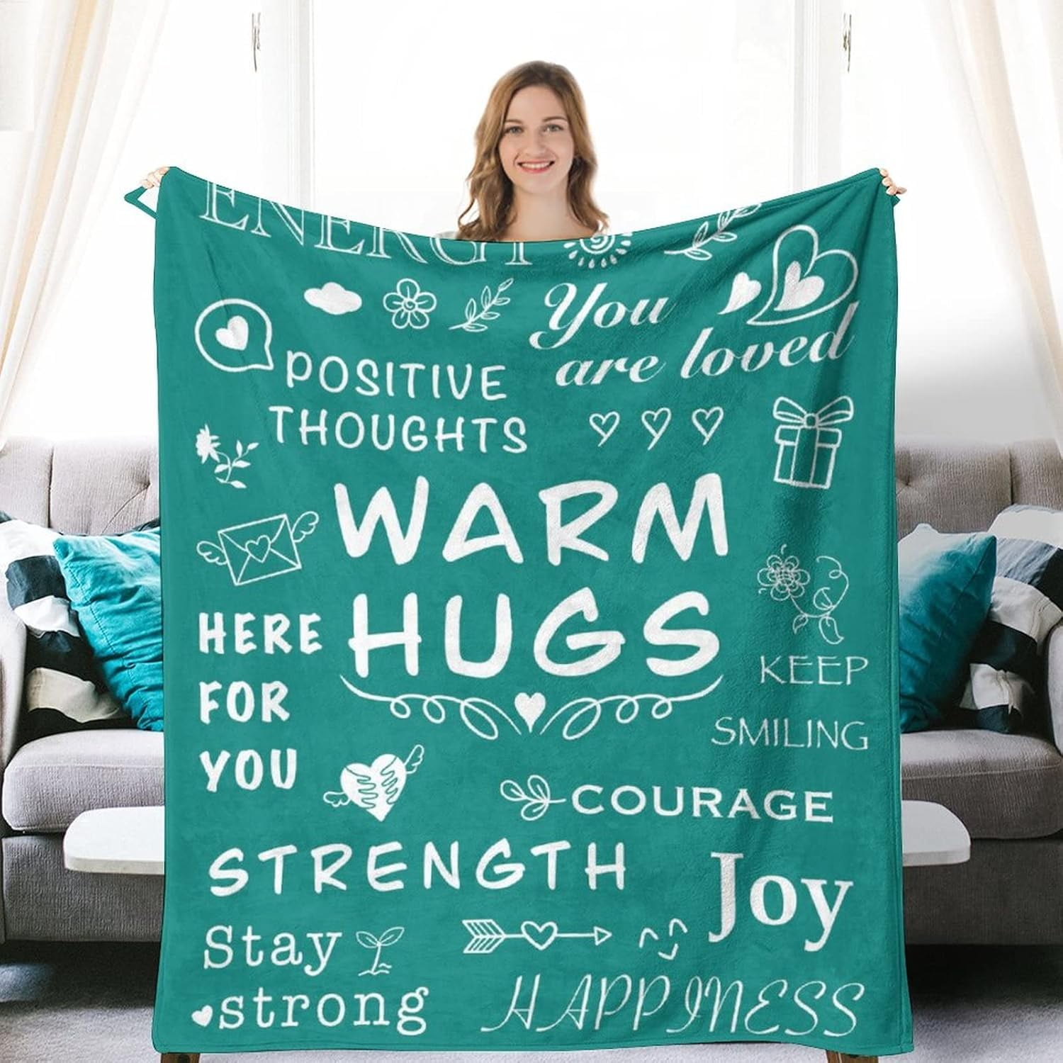 Warm Hugs Gift Throw Blanket,Warm and Soft Hug Blanket Inspirational ...