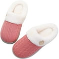Warm Knit House Slippers For Women Comfy Fleece Lined Chenille Slippers Fuzzy Memory Foam Slip