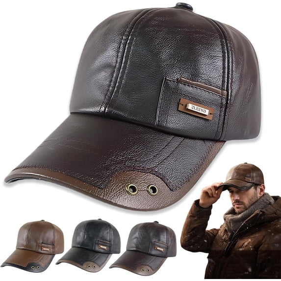 Warm Leather Baseball Caps, 2026 Upgrade Thicked Warm Leather Baseball ...