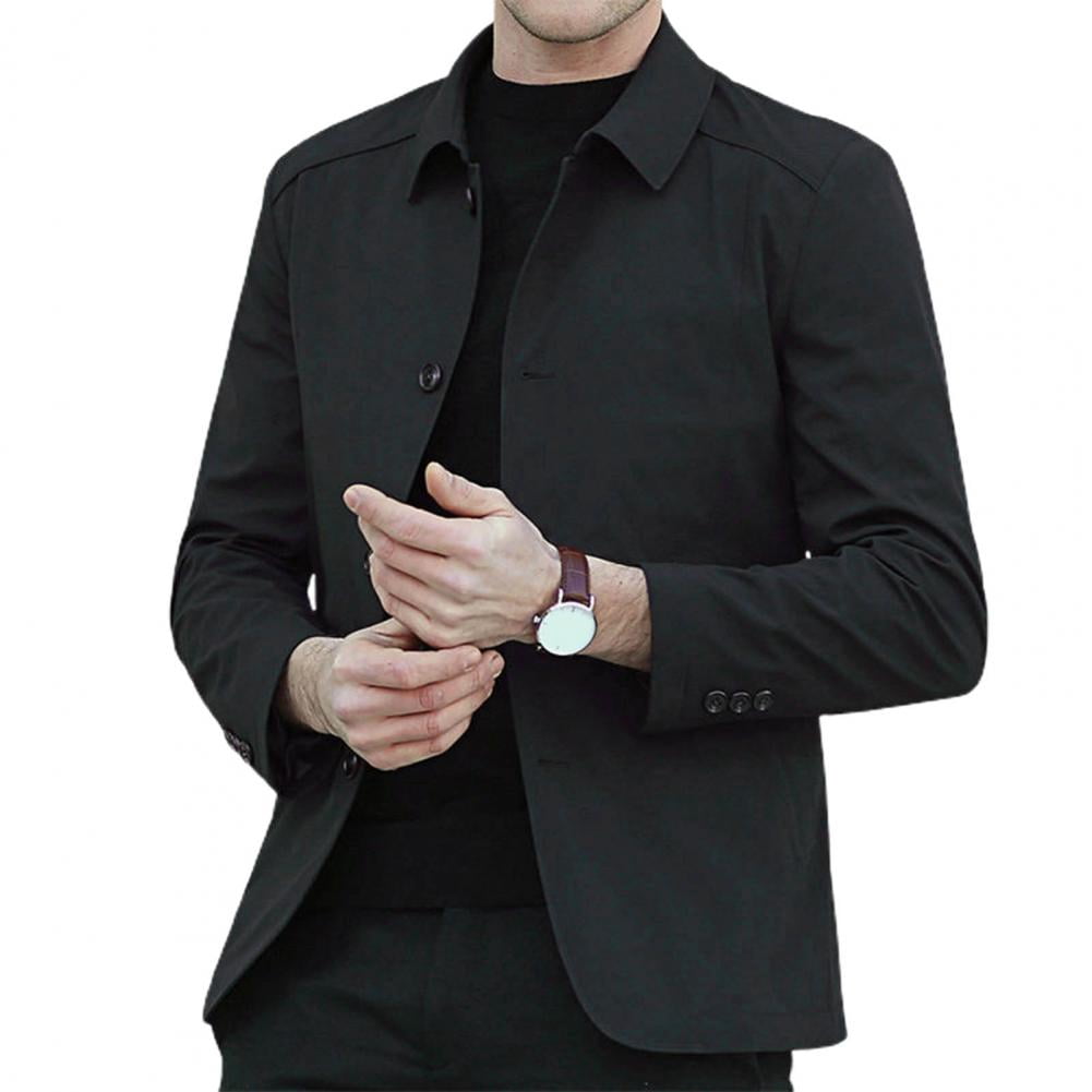 Warm Men Jacket Elegant Men‘s Mid Length Business Jacket with Turn ...