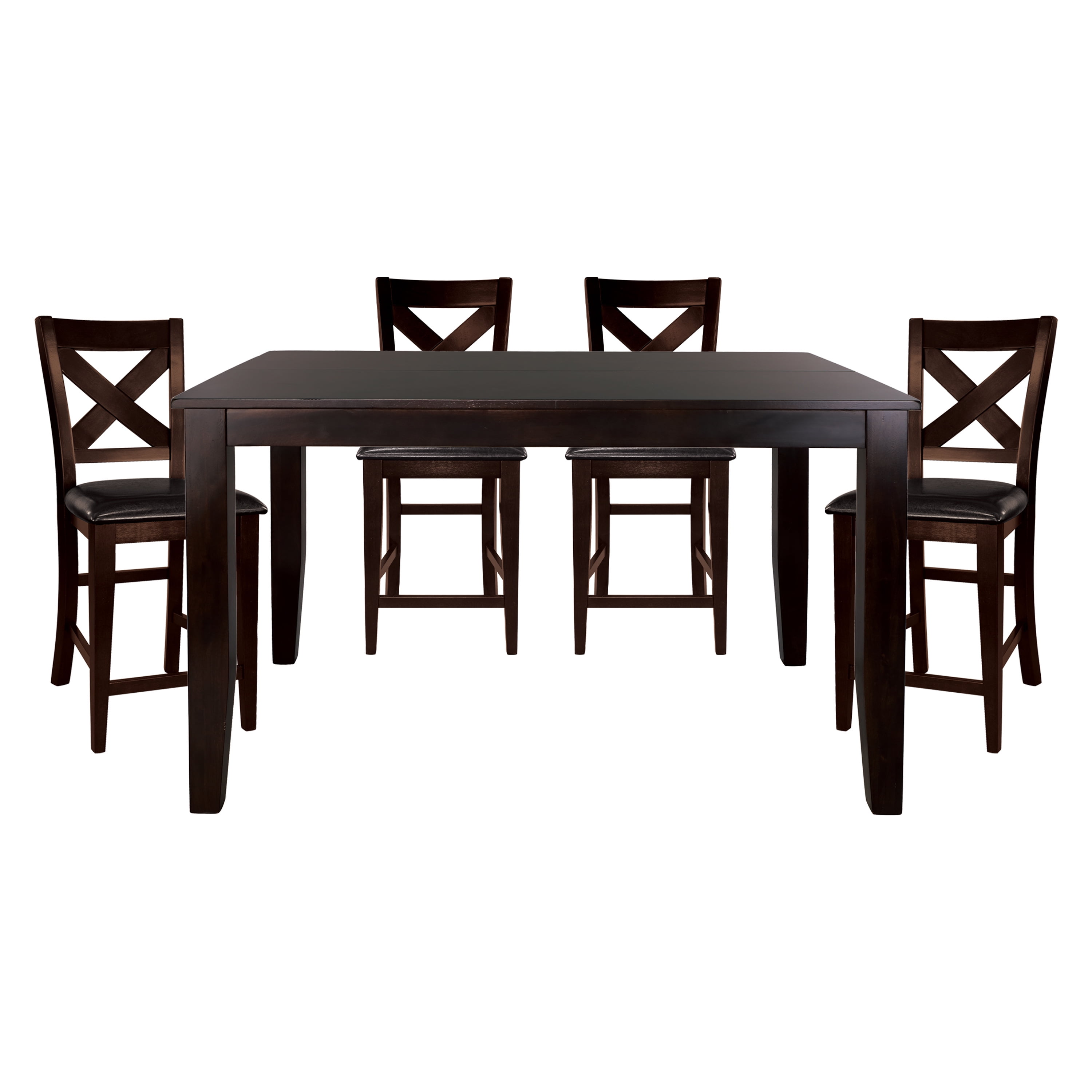 Warm Merlot Counter Height Dining Set - 5 Piece Table & Chairs for ...