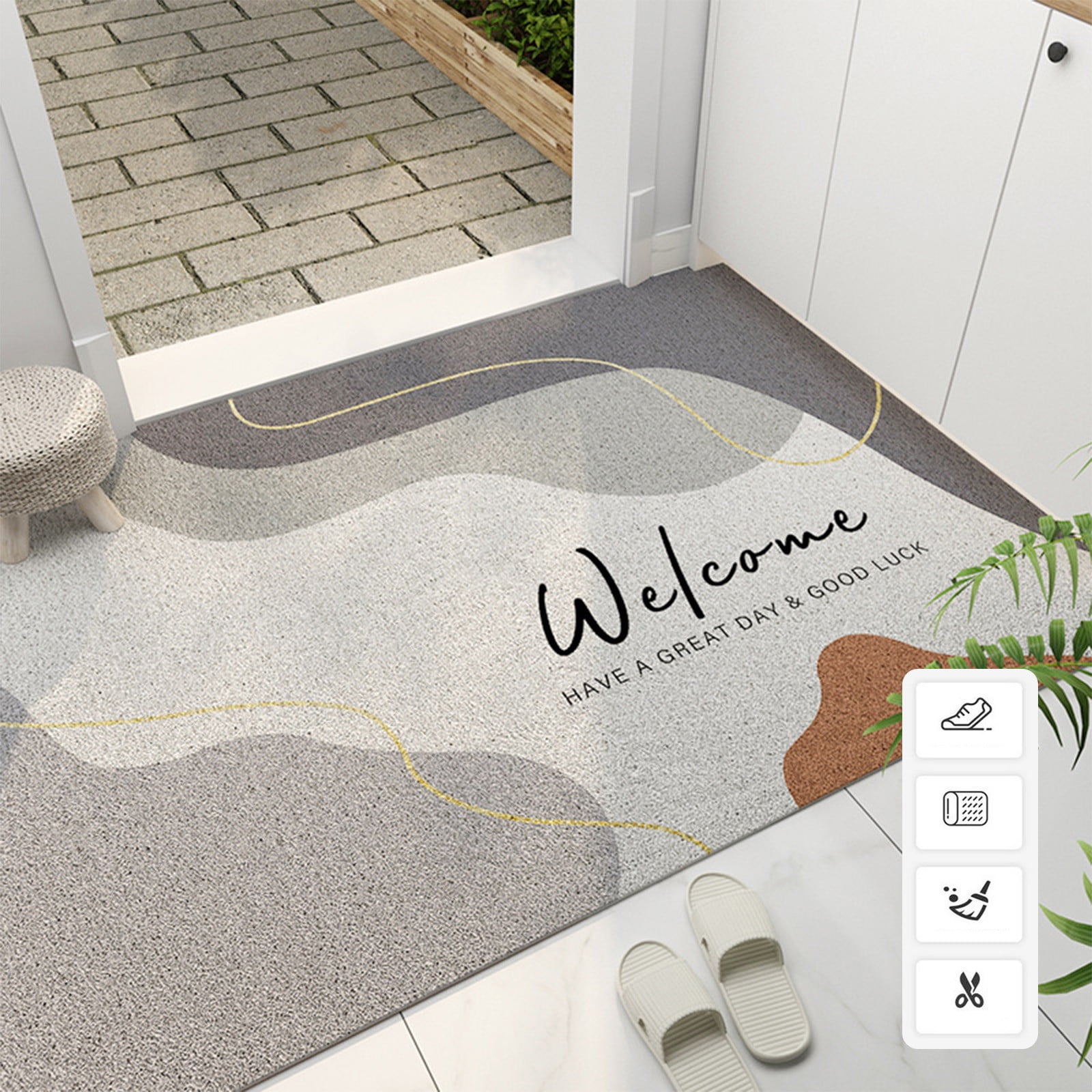 Warm Modern Entryway Floor Mat Carpet with Inspirational Message Easy ...