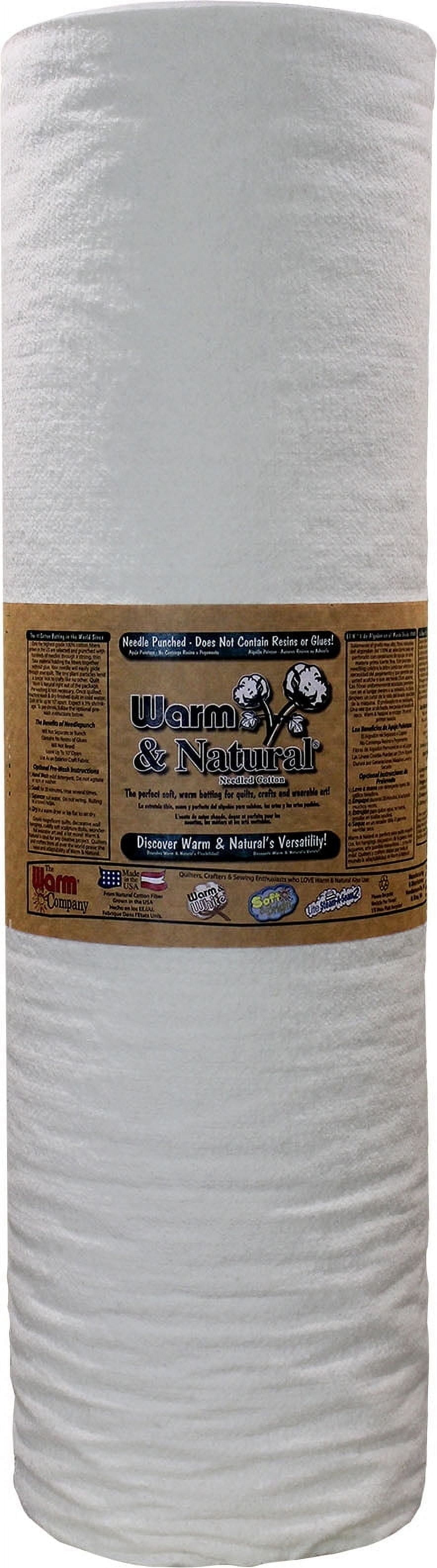"Warm & Natural Cotton Batting Quilt Roll, 124"" x 30 Yard Bolt ...