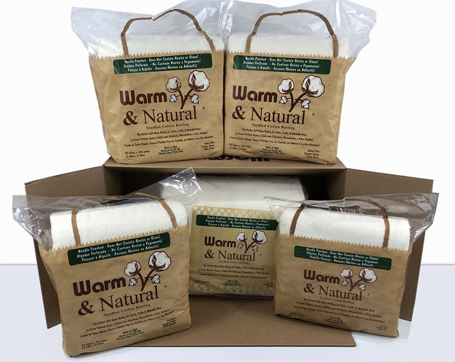 Warm & Natural Cotton Batting Assortment; 1King, 2Queen, 1Full, 1Twin ...