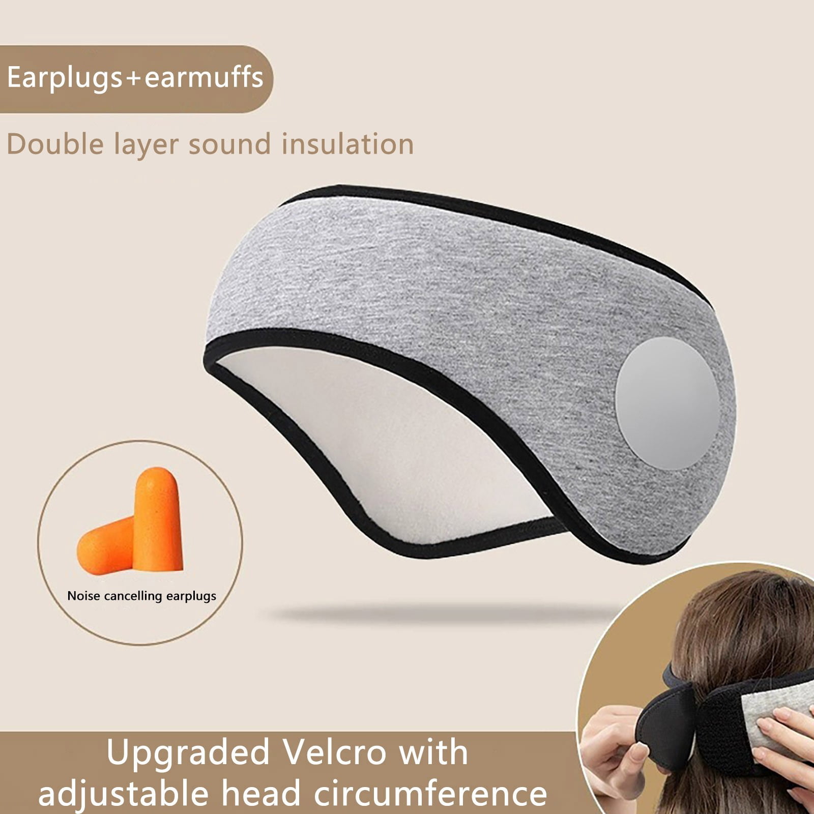 Warm Outdoor Ear Wrap Soundproof Sleep Earmuff Headband Sleeping Noise ...