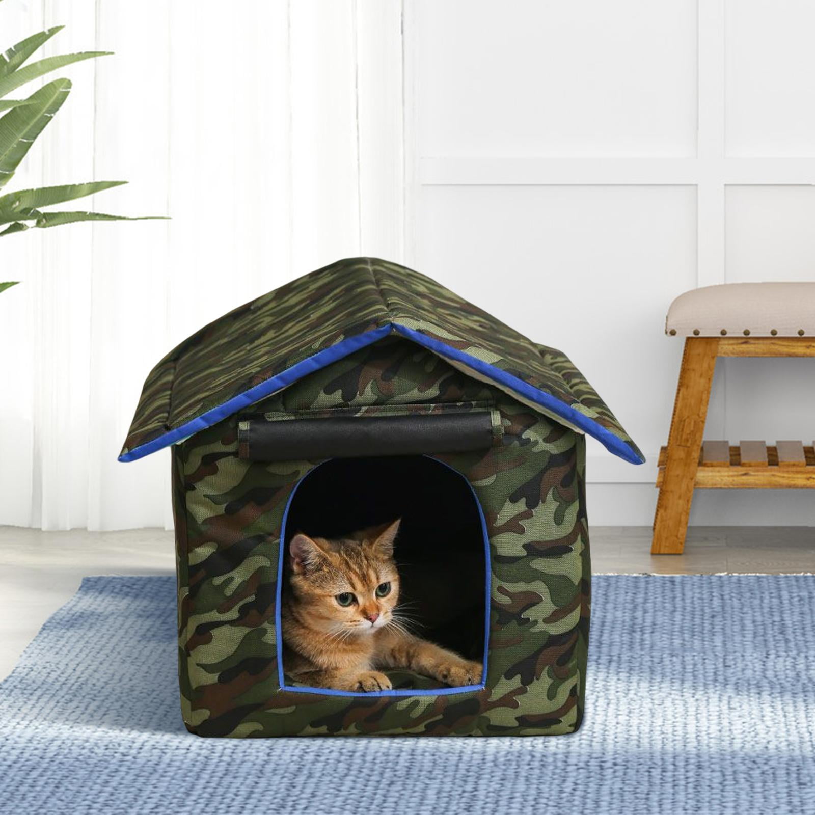 perfeclan 1-Story Waterproof Warm Outdoor Cat House with Removable Roof ...