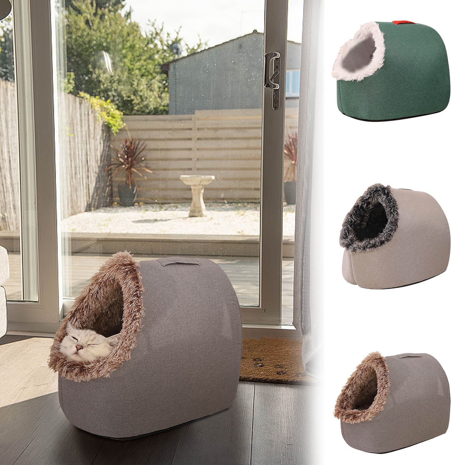 Warm Pet Cave Bed for Dogs and Cats Featuring Thick Enclosed Design ...