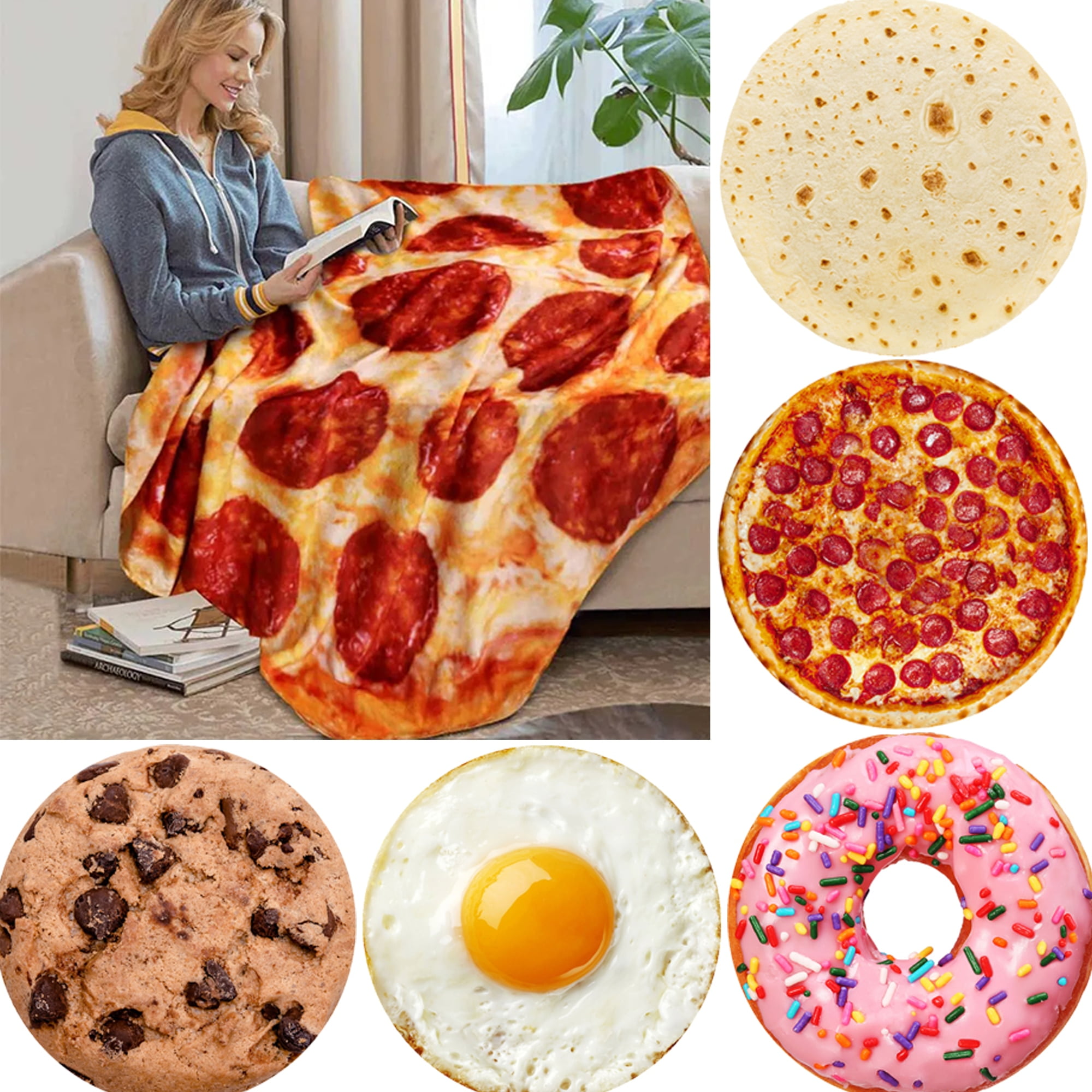Warm Pizza Food Blanket Super Soft Plush Throw Blankets For Bed Sofa ...