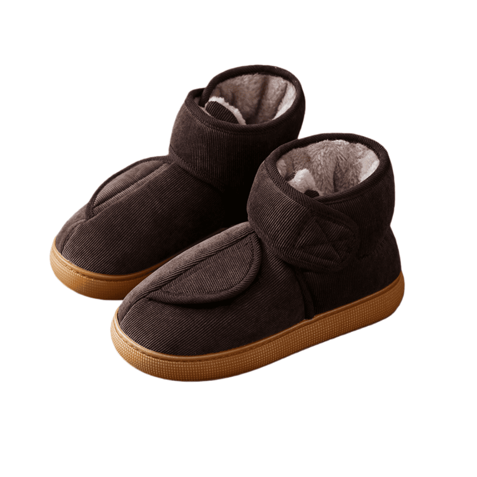 Warm Plush Open-Back House Slippers for Men & Women, Cozy Fleece-Lined ...