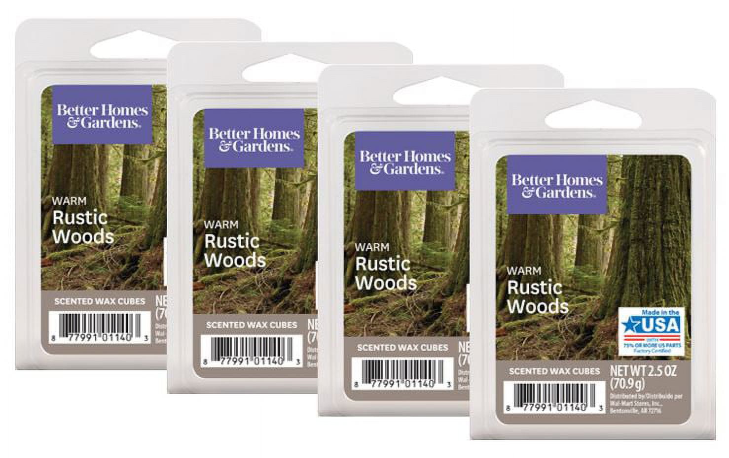Warm Rustic Woods Scented Wax Melts, Better Homes & Gardens, 2.5 oz (4 ...