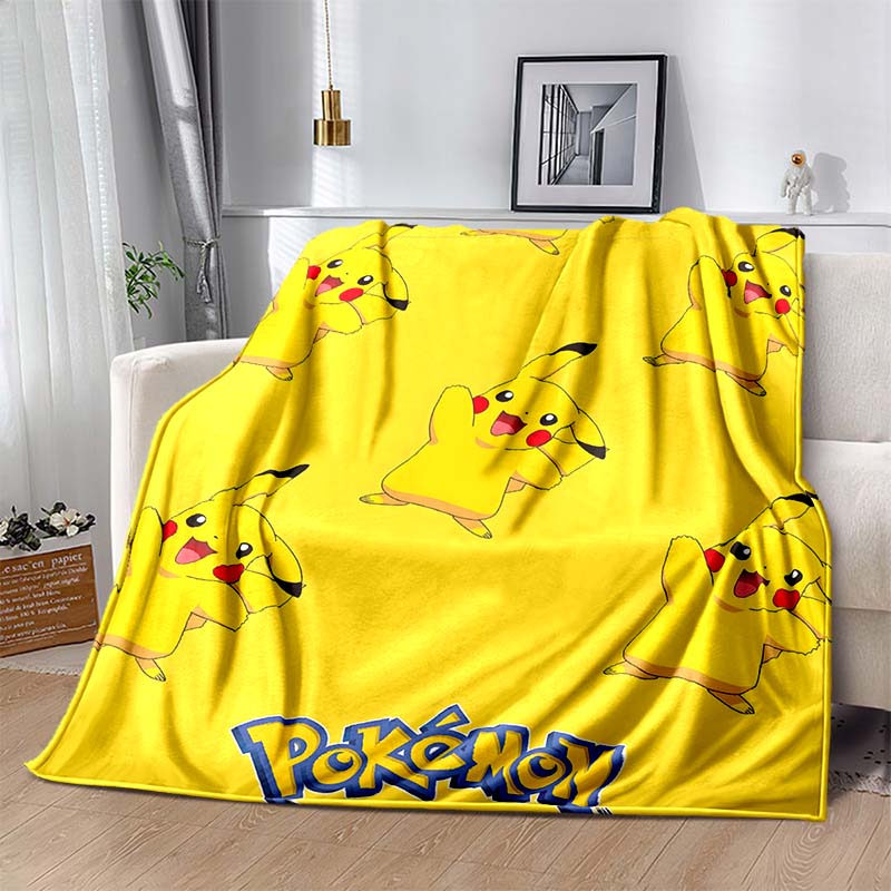 Warm Soft Pokémon Stitch Pikachu Print Blanket Fluffy Children and ...