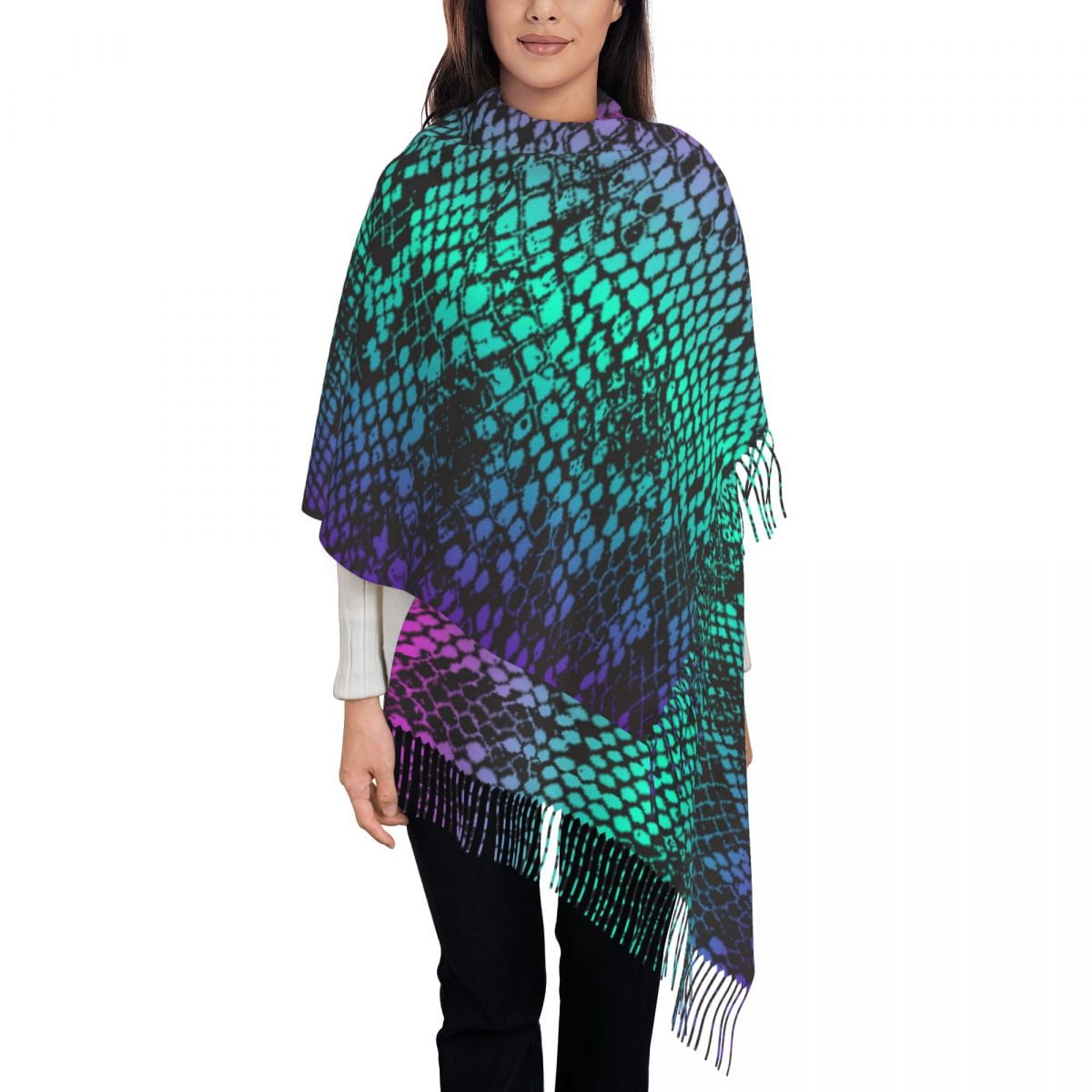 Warm Soft Scarf Autumn Retro Snakeskin Shawl Wrap Animal Print New ...