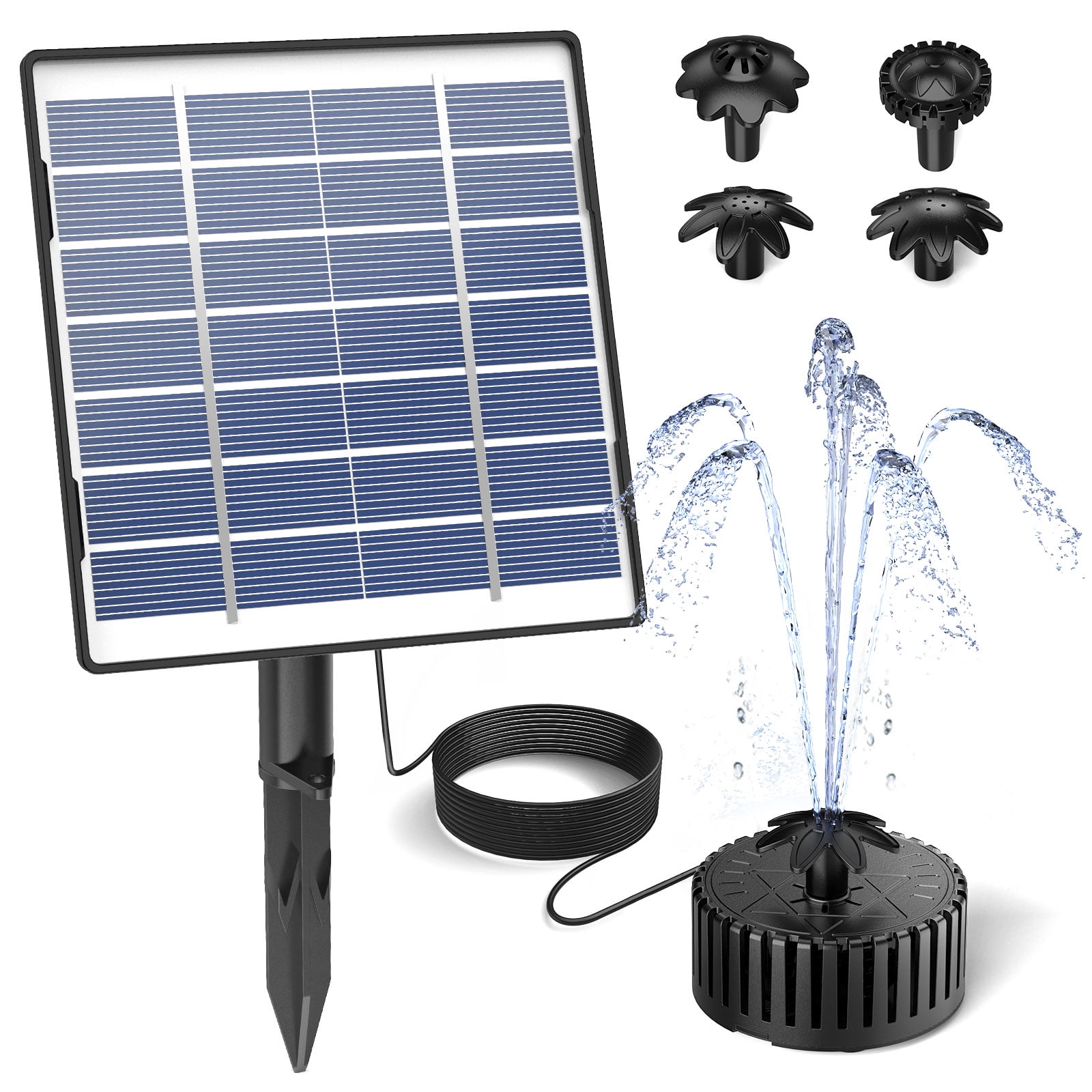 AISITIN DIY Solar Water Pump for Water Feature Outdoor, Efficient Glass ...