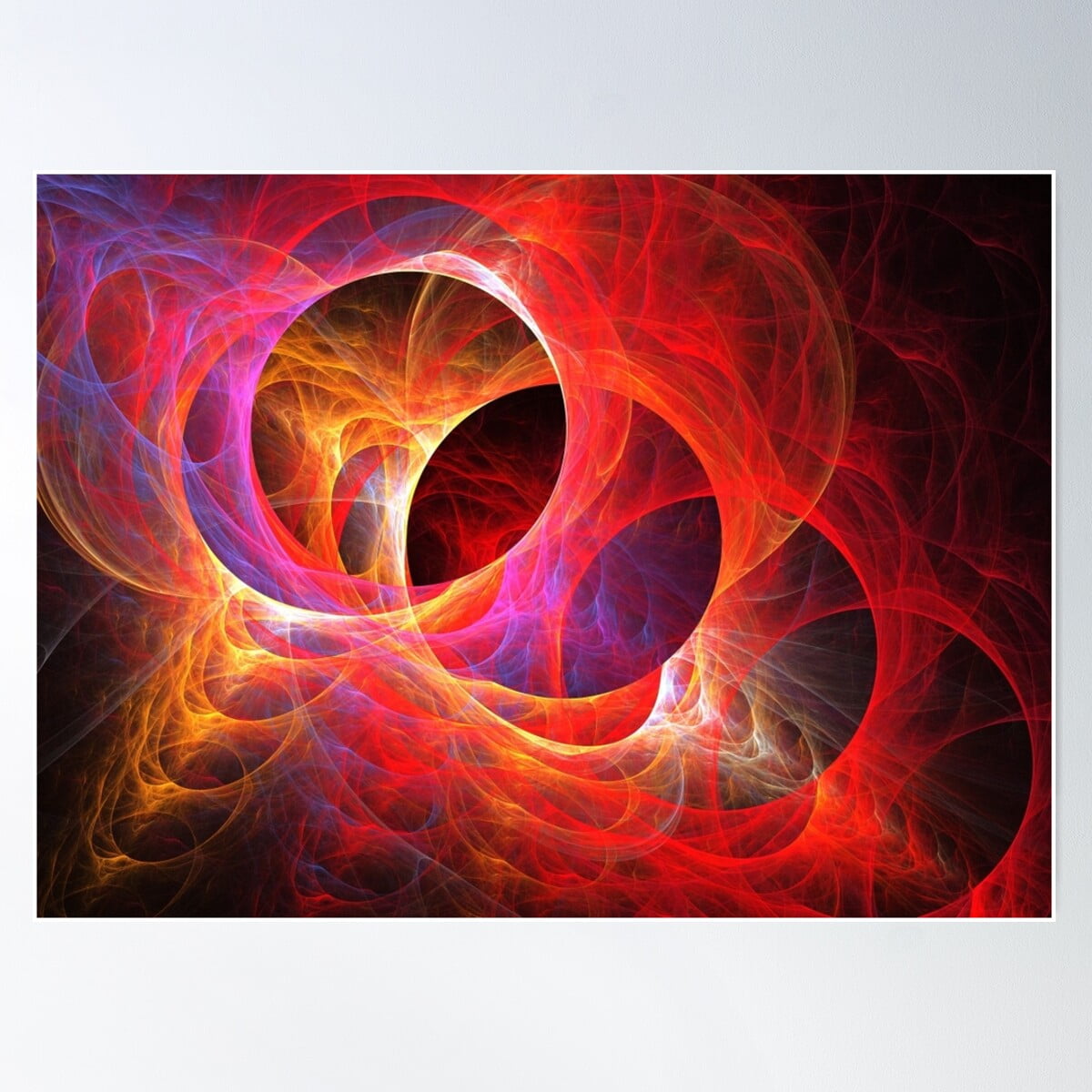 Warm Sun Orbs Poster Wall Art, Modern Wall Decor For Living Room ...